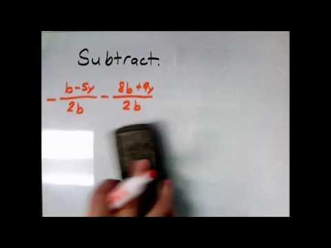 Adding rational expressions with common denominators and binomial numerators - YouTube