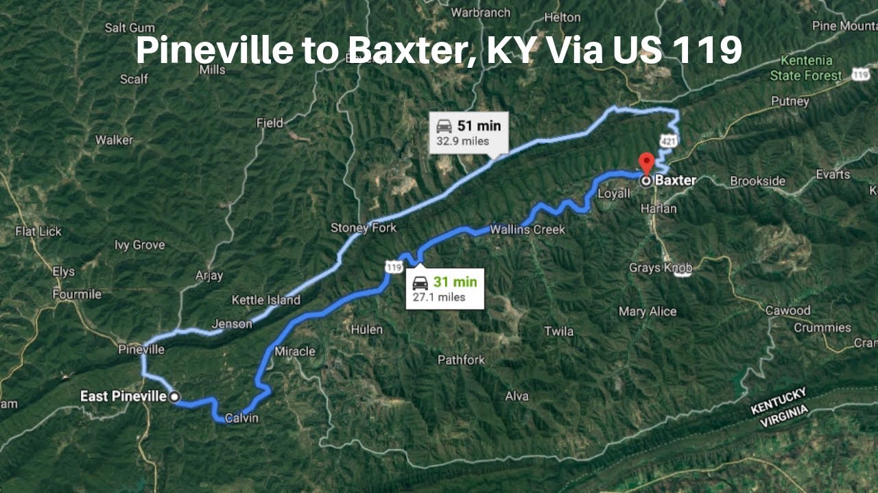 Pineville to Baxter, Kentucky - YouTube