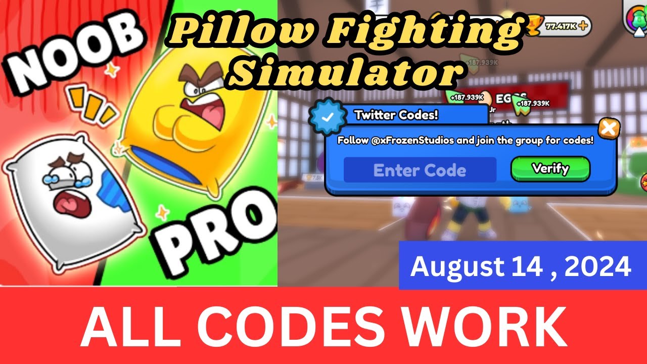 *All CODES WORK* Pillow Fighting Simulator ROBLOX, August 14, 2024 ...