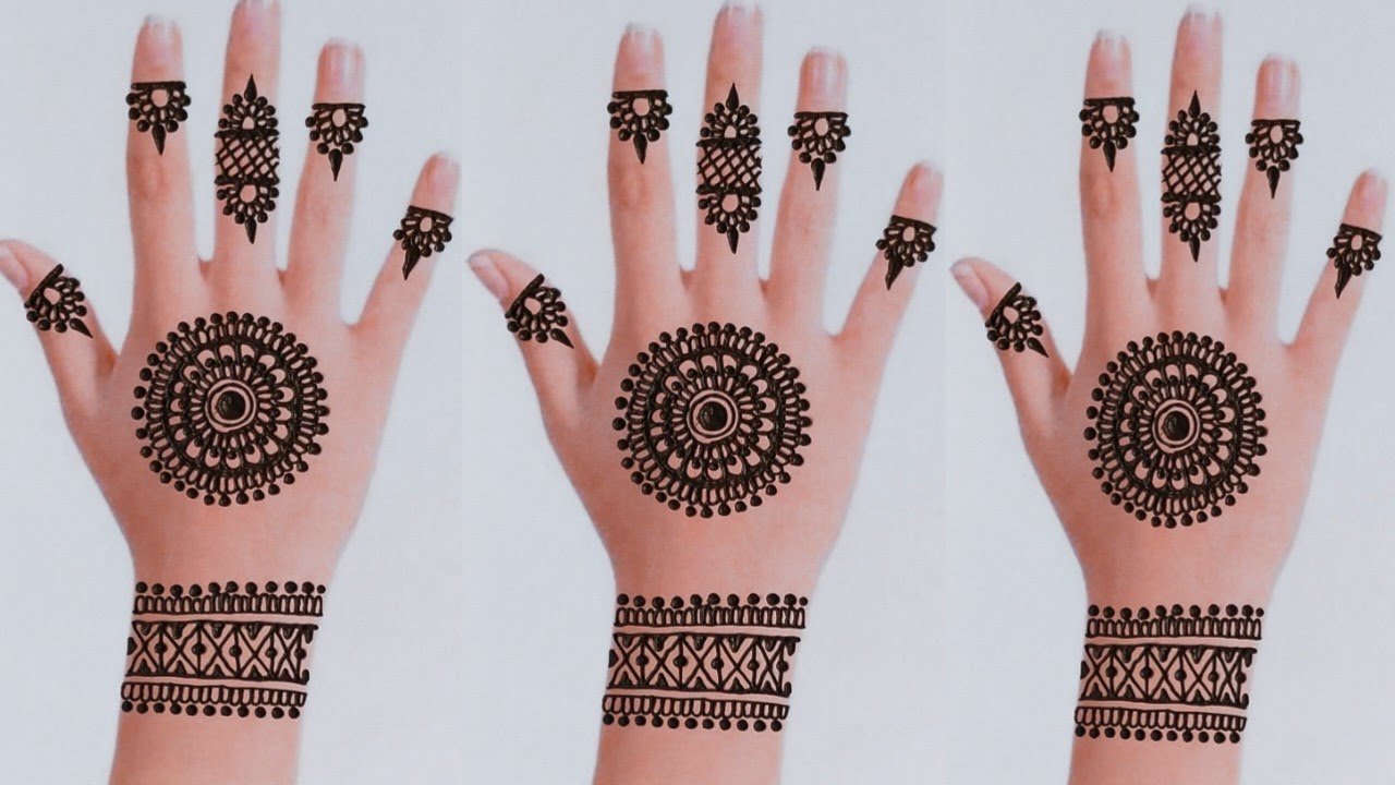 simple gol tikka mehndi design | mandala mehndi design | mehndi design ...