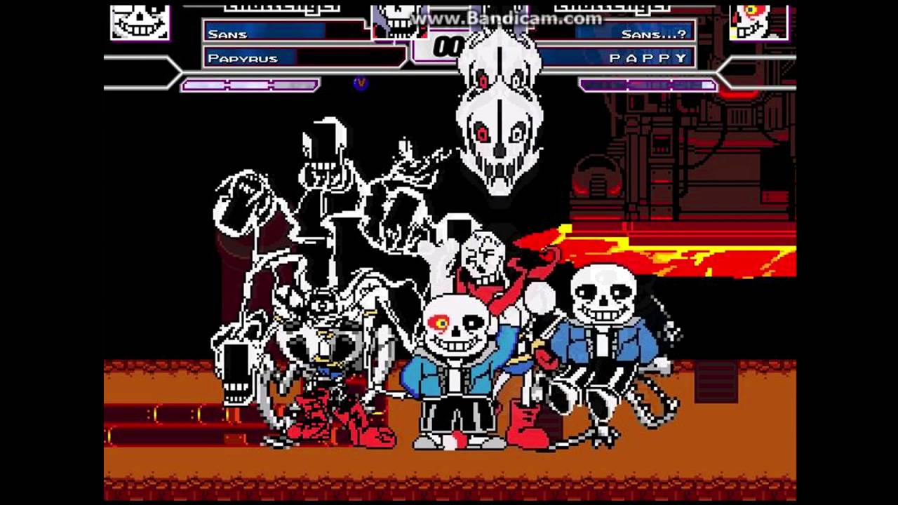 Mugen| Sans y Papyrus v s Glitch Sans y P A P P Y - YouTube