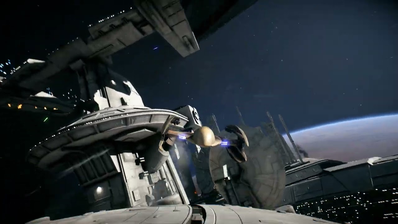 Extreme close flight and reactor run on Lucrehulk - No HUD third person ...