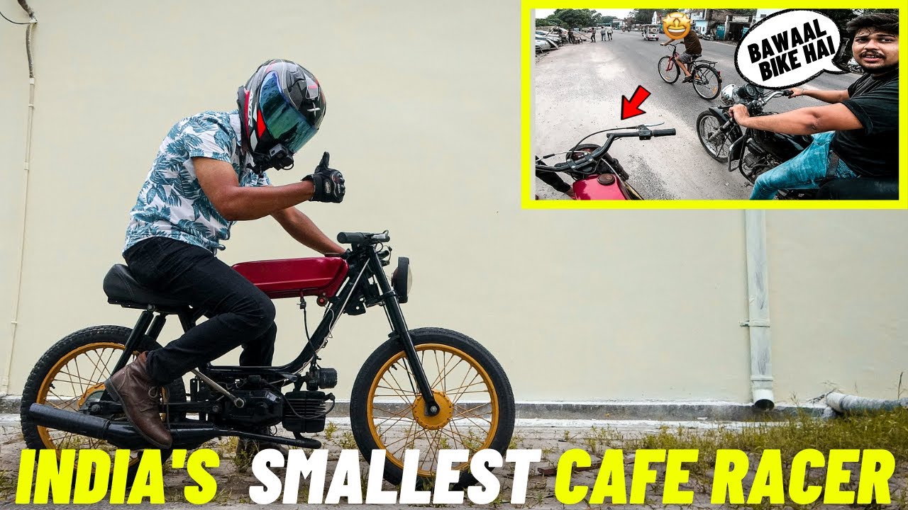 INDIA'S FIRST Smallest CAFE RACER 🔥🔥 *Public Epic Reaction 😍😱 - YouTube