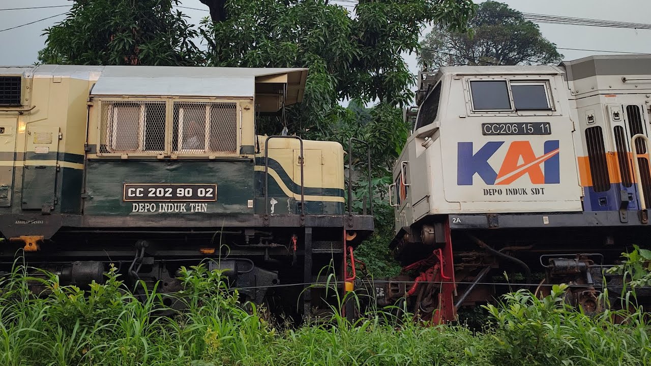 SUPER LANGKA ! PENJEMPUTAN LOKOMOTIF JAWA | CC 206 SIDOTOPO DITARIK CC ...
