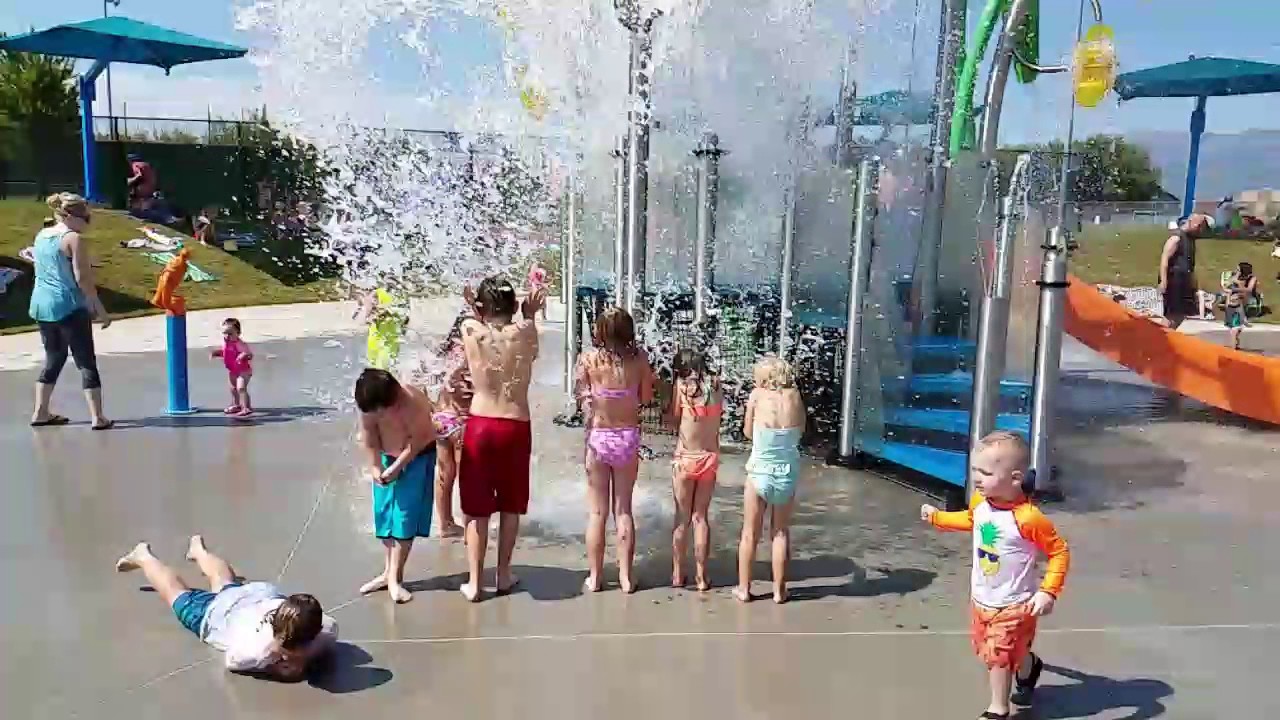 Ellison park Layton utah. Splash park slow motion - YouTube