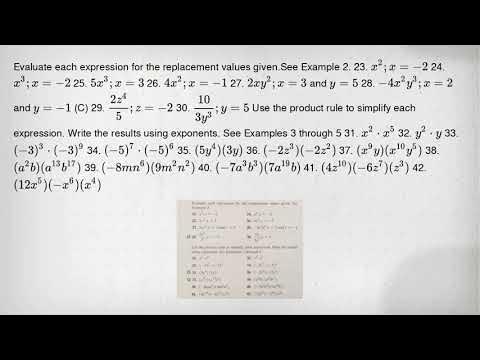 Evaluate each expression for the replacement values given.See Example 2 ...