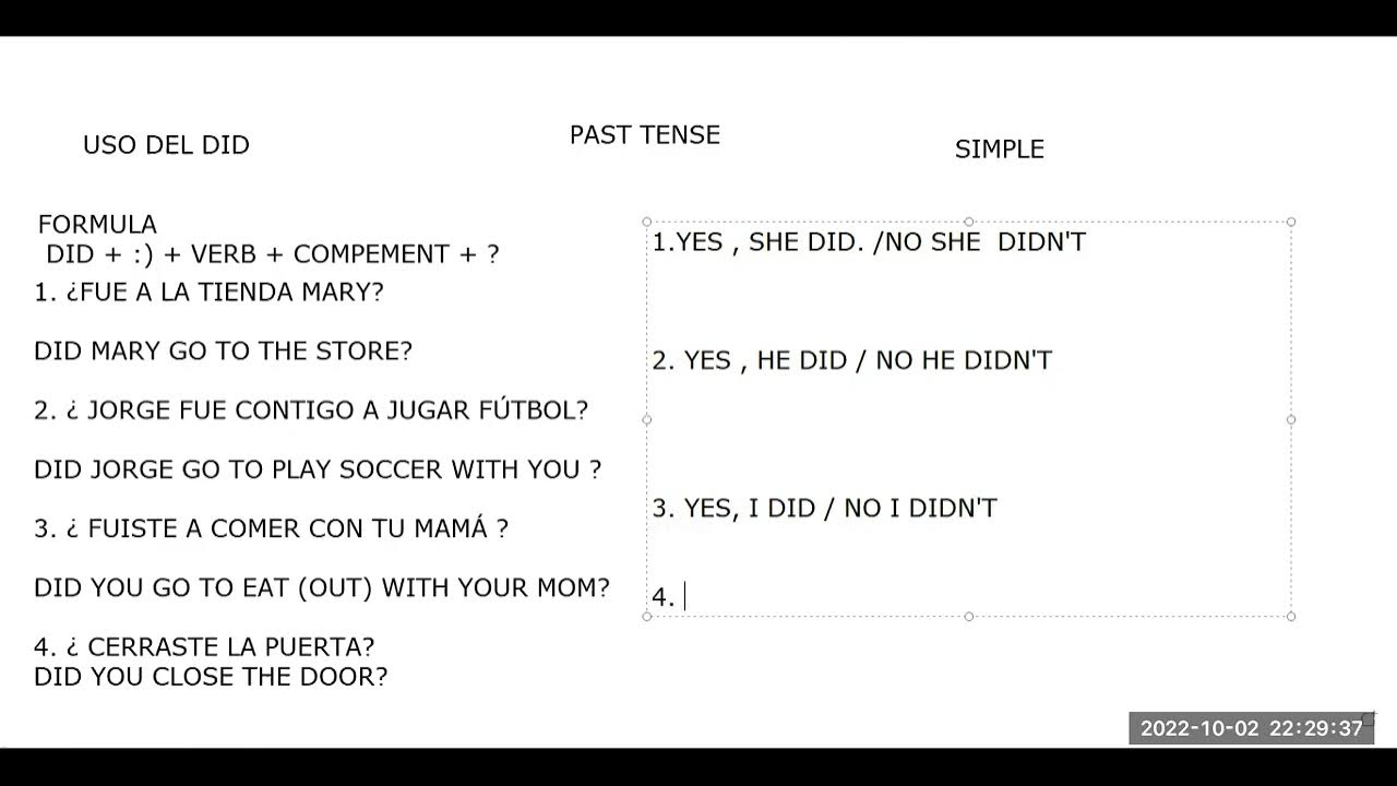 USO DEL DID EN INGLÉS FÁCIL Y RÁPIDO - YouTube