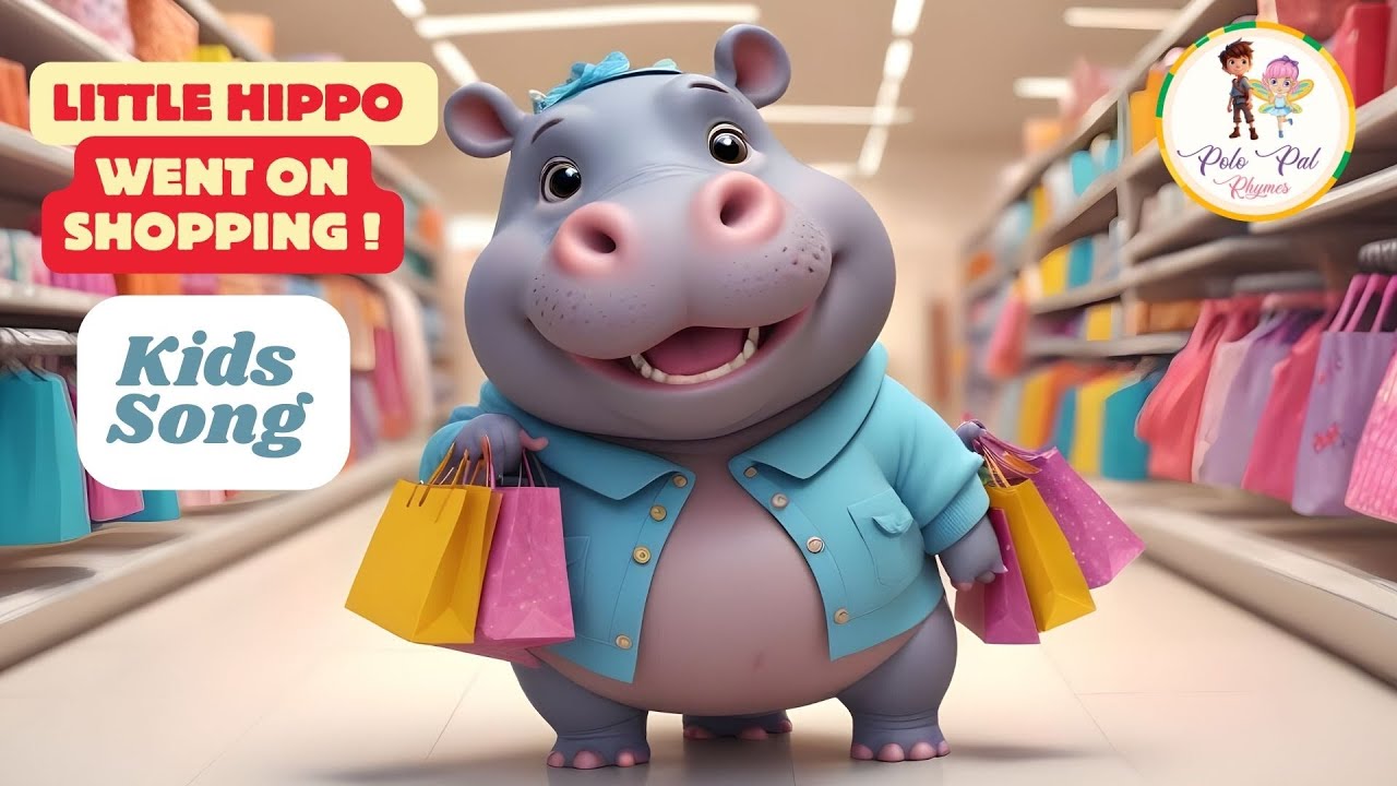 Cute Little Hippo went for Shopping Kids Song | Nursery Rhymes | Polo ...