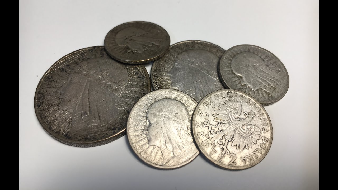 Polskie srebrne monety przedwojenne - Polonia (Jadwiga) - YouTube