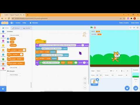 SCRATCH, el área de un triangulo - YouTube