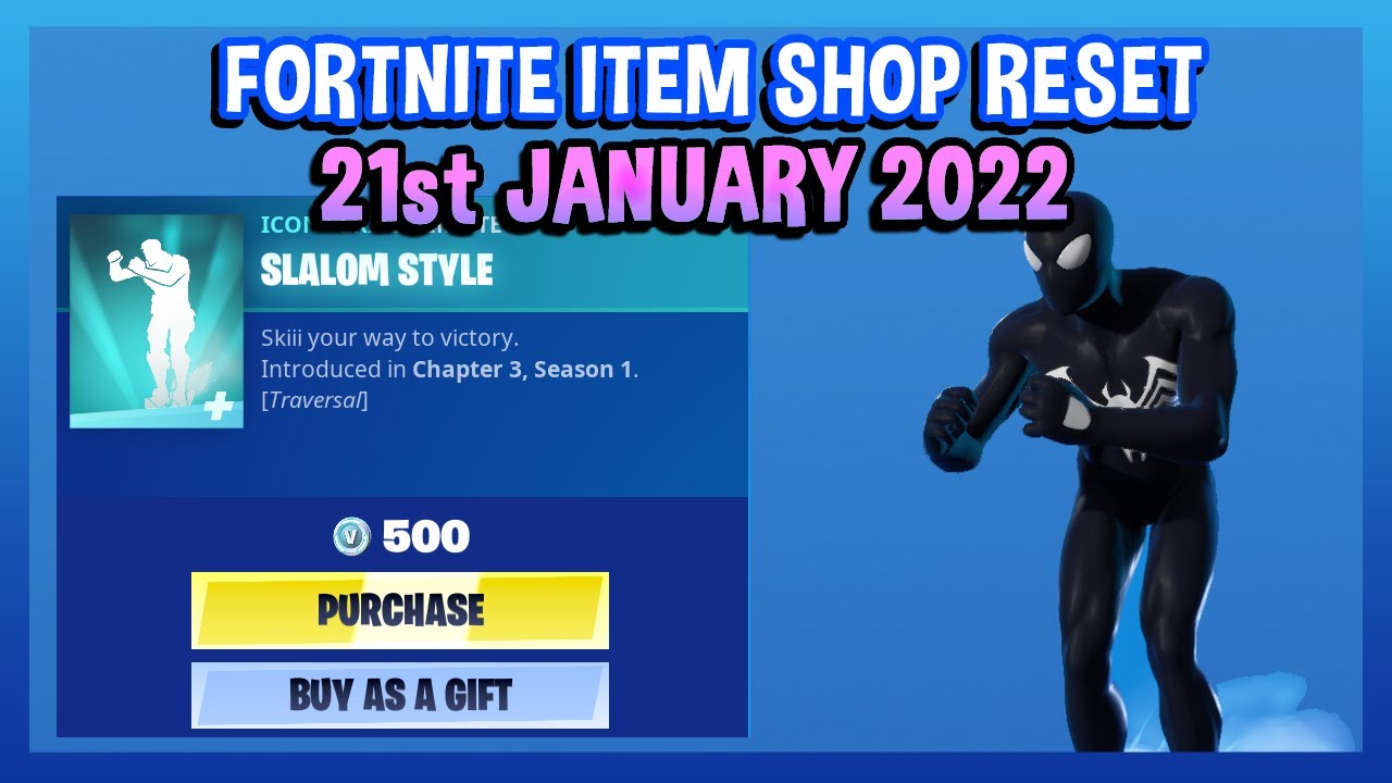 *NEW* SLALOM STYLE EMOTE! (Fortnite Item Shop Reset 21st January 2022 ...
