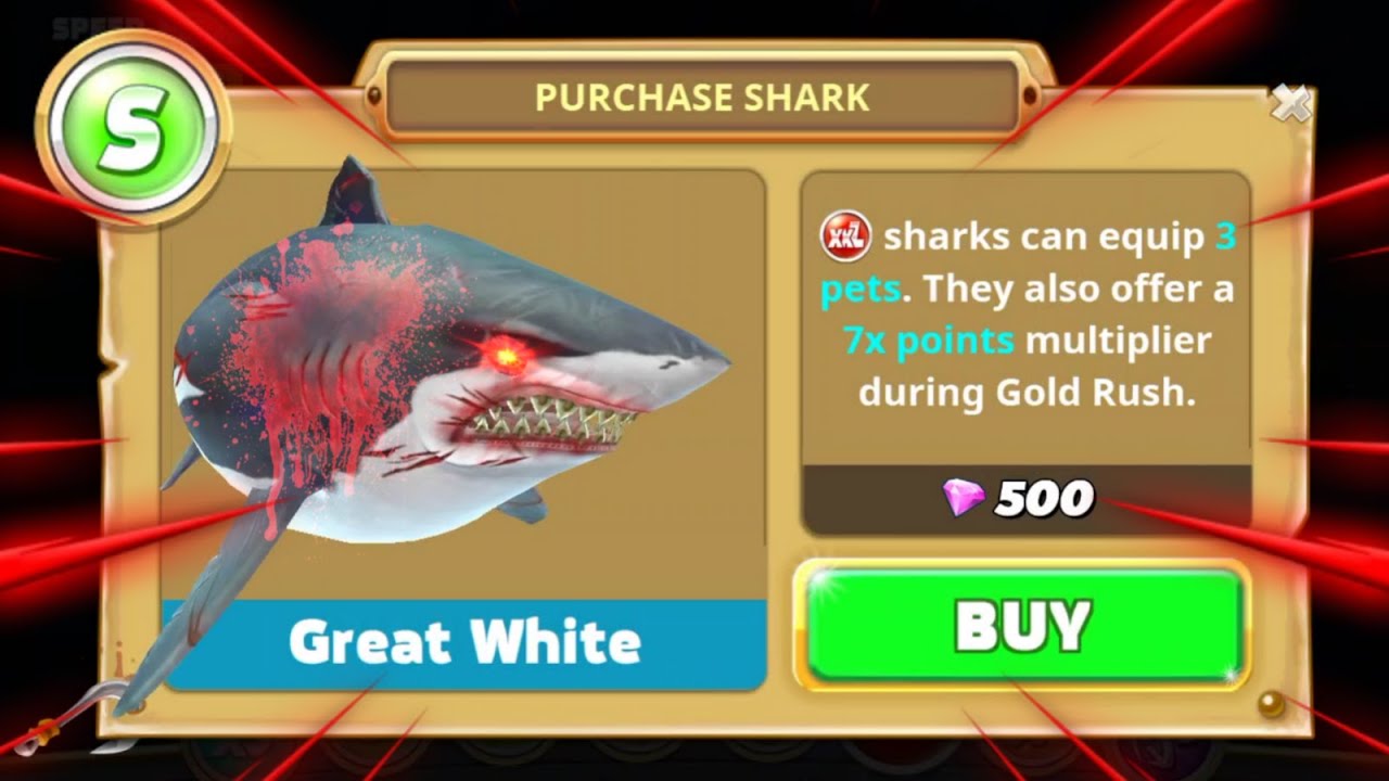NEW EVIL GREAT WHITE SHARK UNLOCKED AND GAMEPLAY - Hungry Shark World ...