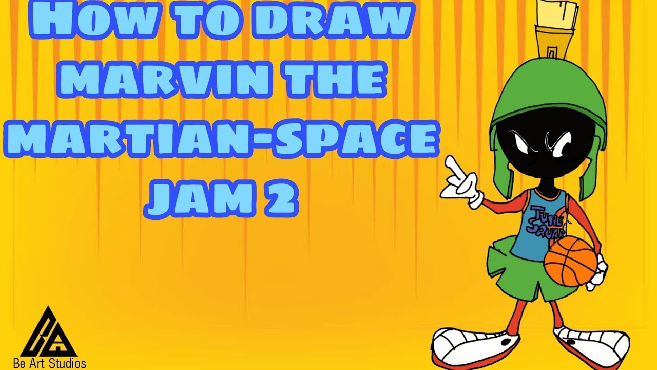 MENGGAMBAR MARVIN THE MARTIAN SPACE JAM 2 - HOW TO DRAW MARVIN THE ...