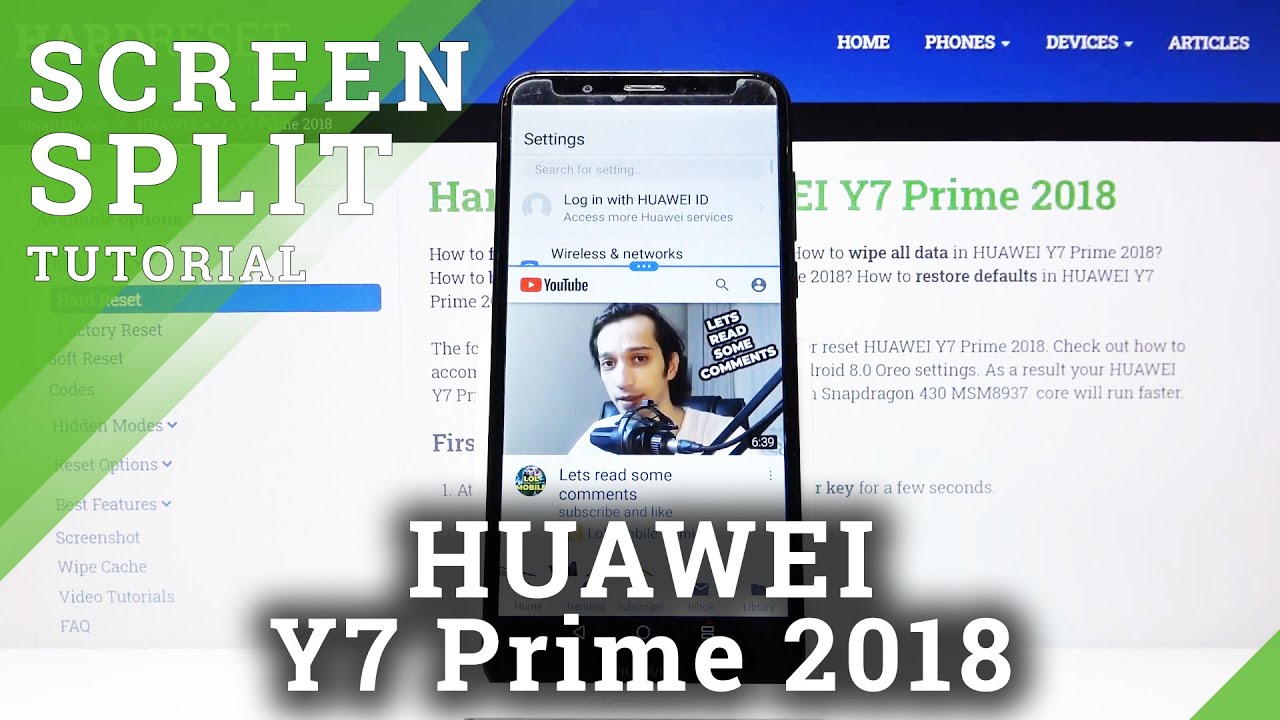 How to Enter Split Screen in Huawei Y7 Prime 2018 - Dual Screen Feature ...