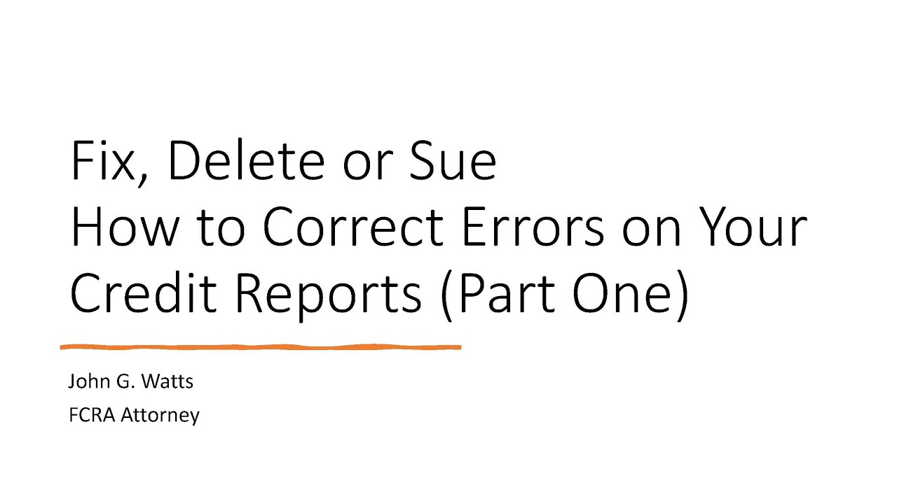 Fix Delete or Sue: HOW to find errors on your REAL credit reports - YouTube
