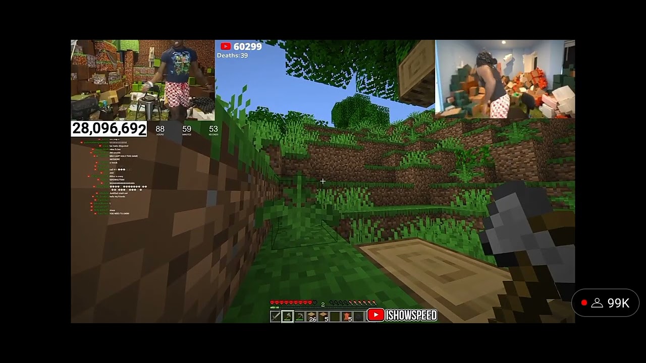 #ishowspeed Started Hitting Himself After Playing Minecraft Hardcore ...