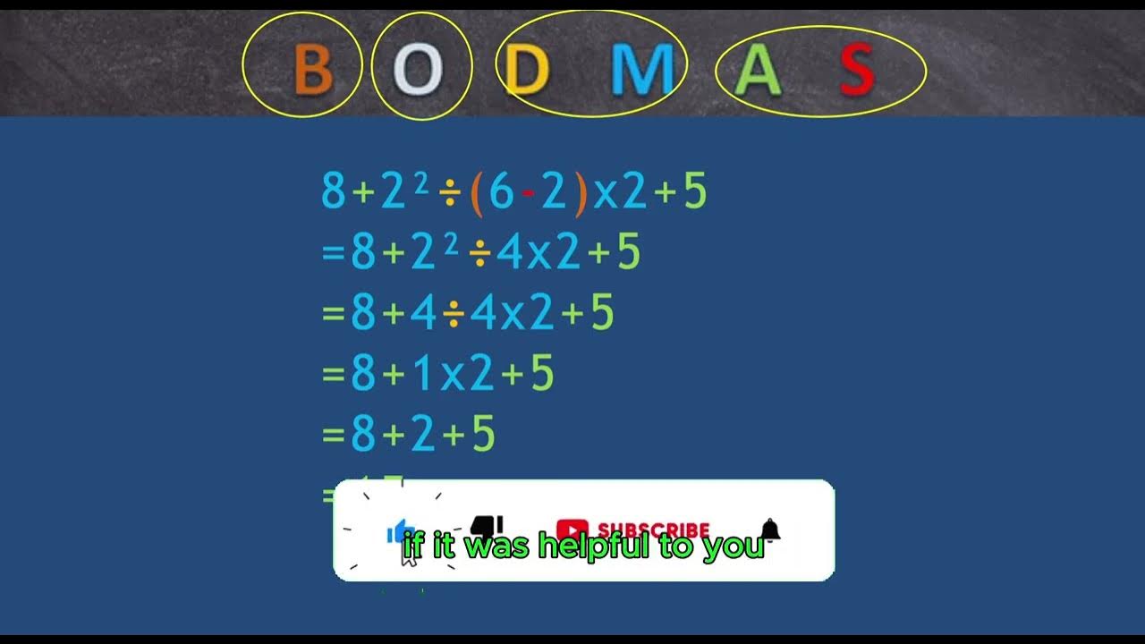 BODMAS Rule in Mathematics: Understand Order of Operations with Examples - YouTube