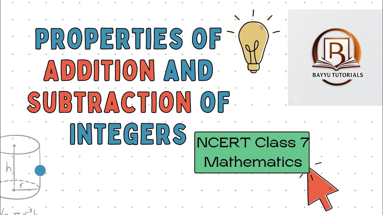 "Properties of Integers | Class 7 Maths | Closure, Commutative ...