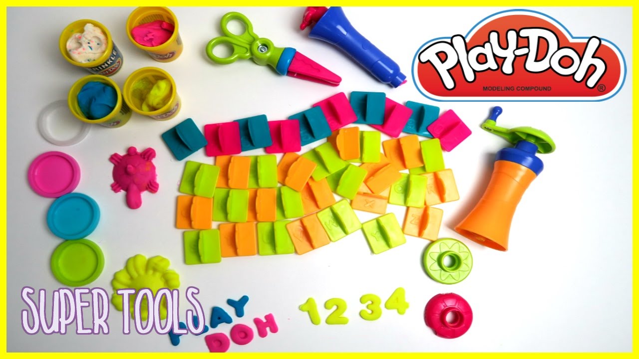 Play Doh Super Tools + 35 Cutters (Unboxing e brincando) - YouTube