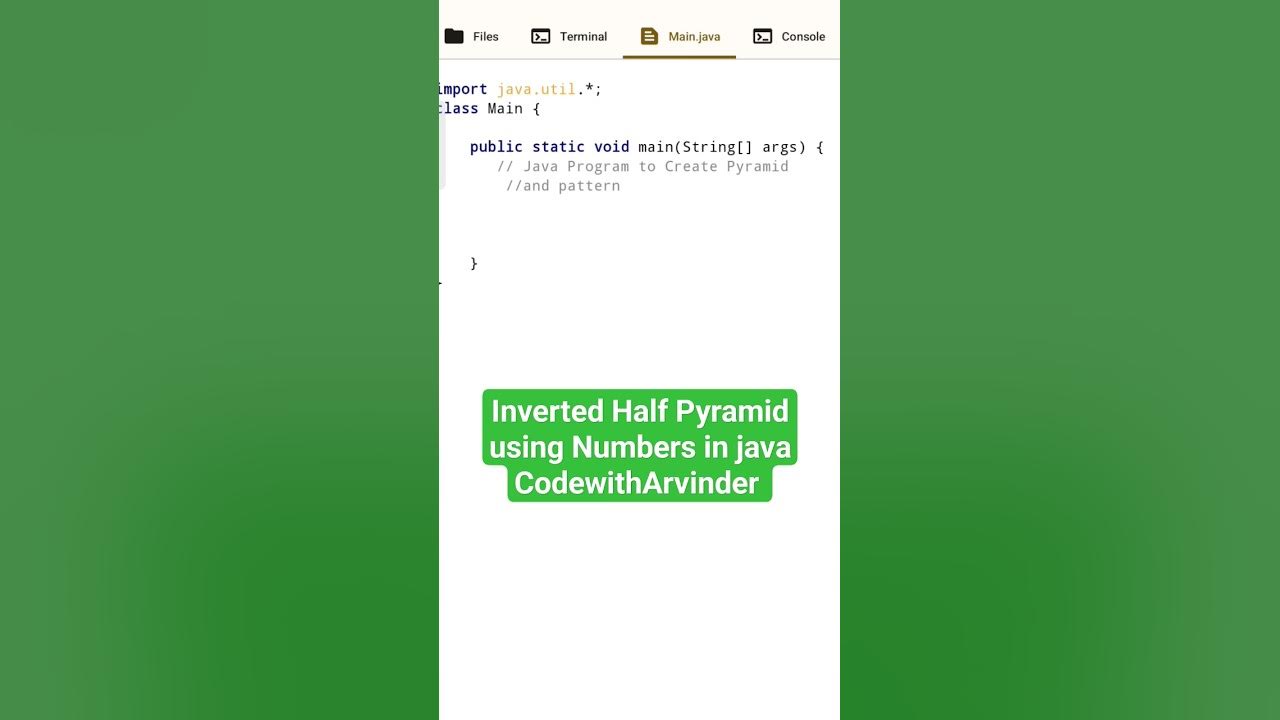 Inverted Half Pyramid Using Numbers In Java Youtube 1593