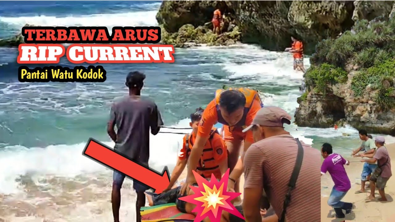 GANAS ‼️ Terbawa Arus Rip Current Pantai Watukodok.. Satu Wisatawan ...