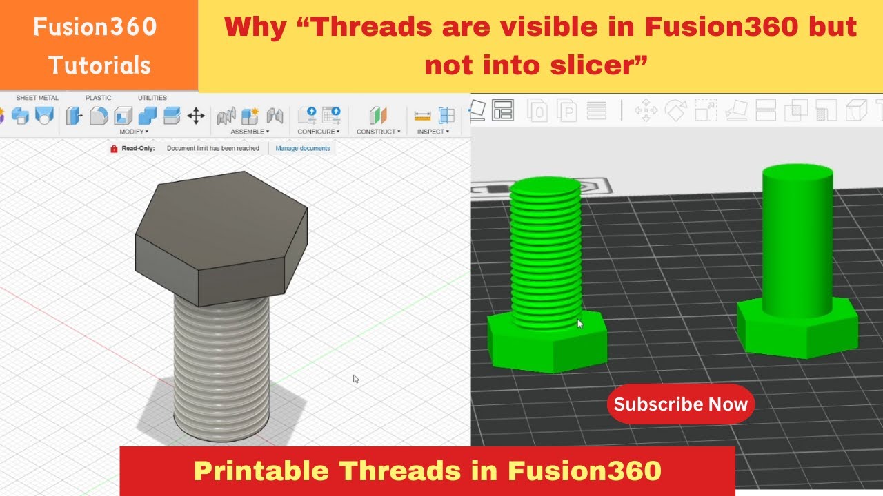 "Threads are visible in fusion360 but not in slicer" Problem Resolved ...