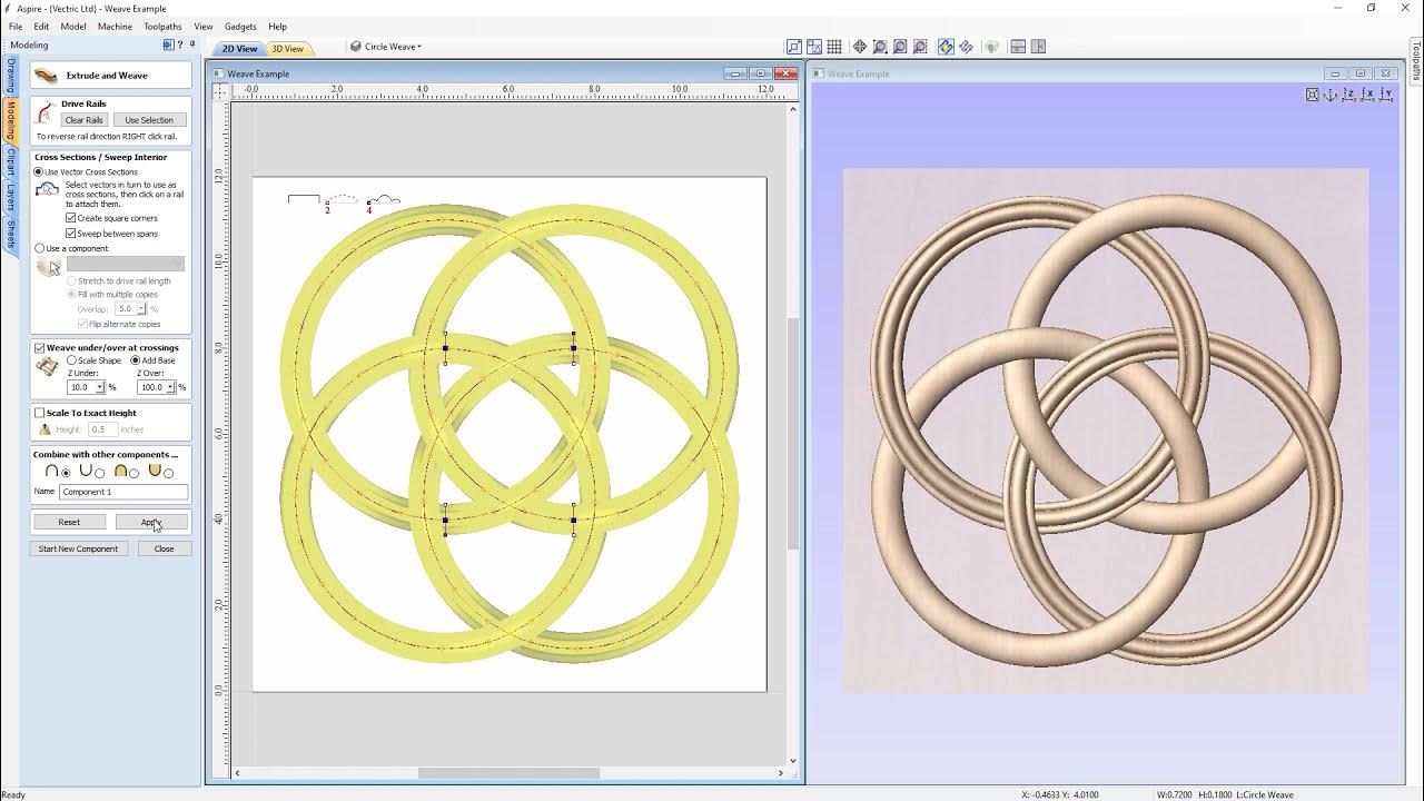 Extrude and Weave Guide | Vectric V11 Tutorials - YouTube