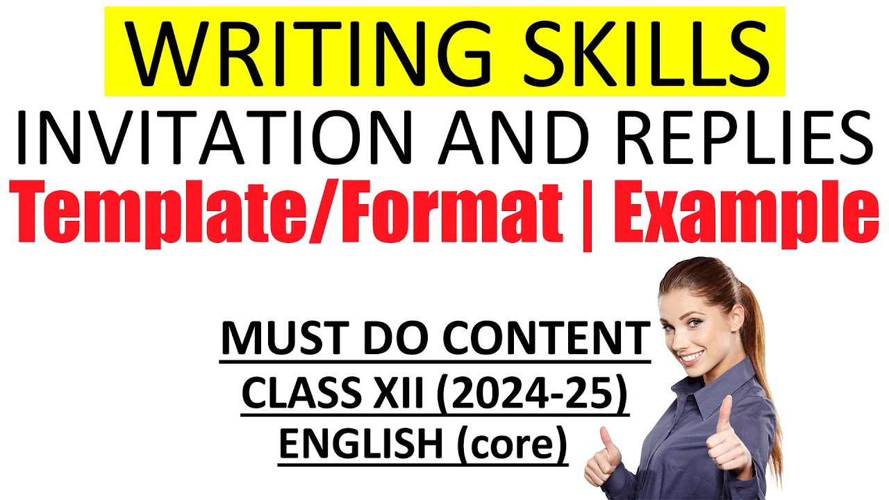 Invitation and Replies - Template/Format & Example | Writing Skills ...