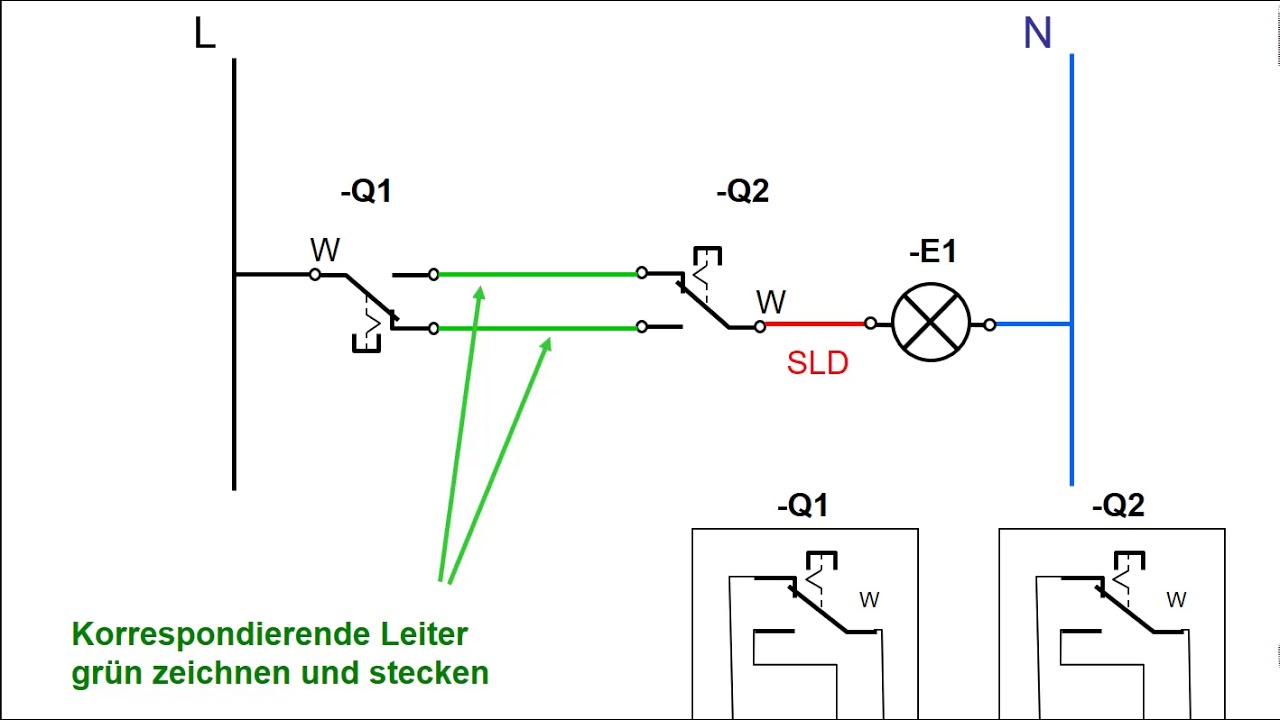 Wechselschaltung und Sparwechselschaltung - YouTube