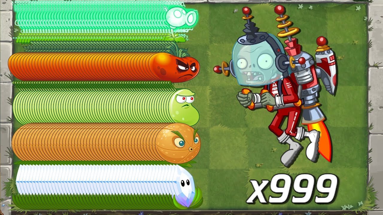 PvZ 2 Every 100 Plant Max Level vs 999 Blastronaut Zombie - YouTube