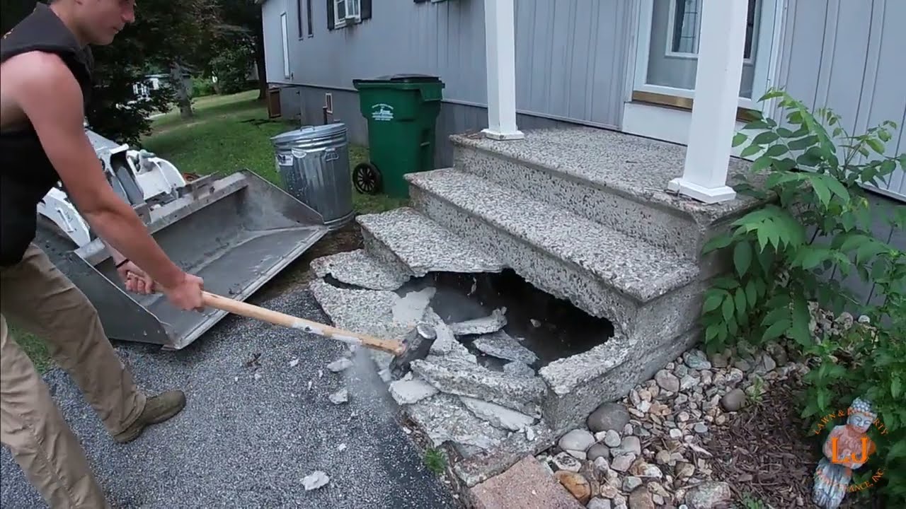 Bluestone stoop install - YouTube
