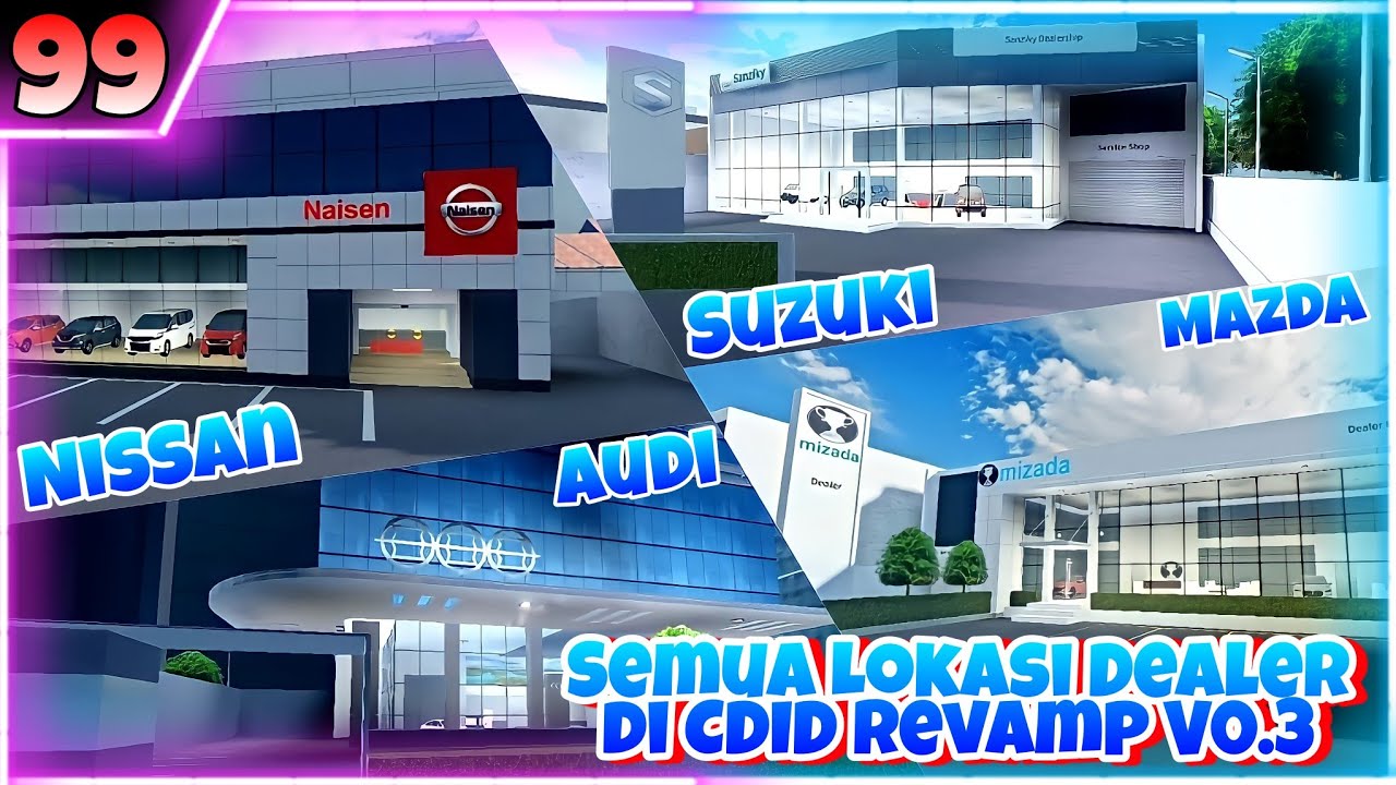 Semua Lokasi Dealer Di CDID Revamp V0.3 Lengkap !! | Roblox Car Driving ...