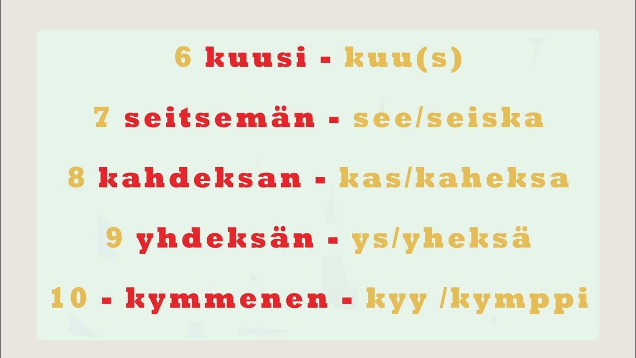 FINNISH NUMBERS WITH MUSIC 0-10, NUMEROT 0-10 - opi suomea musiikin ...