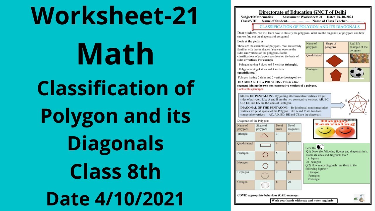 Worksheet 21 Maths class 8 (4/10/21)English Medium / worksheet Maths ...