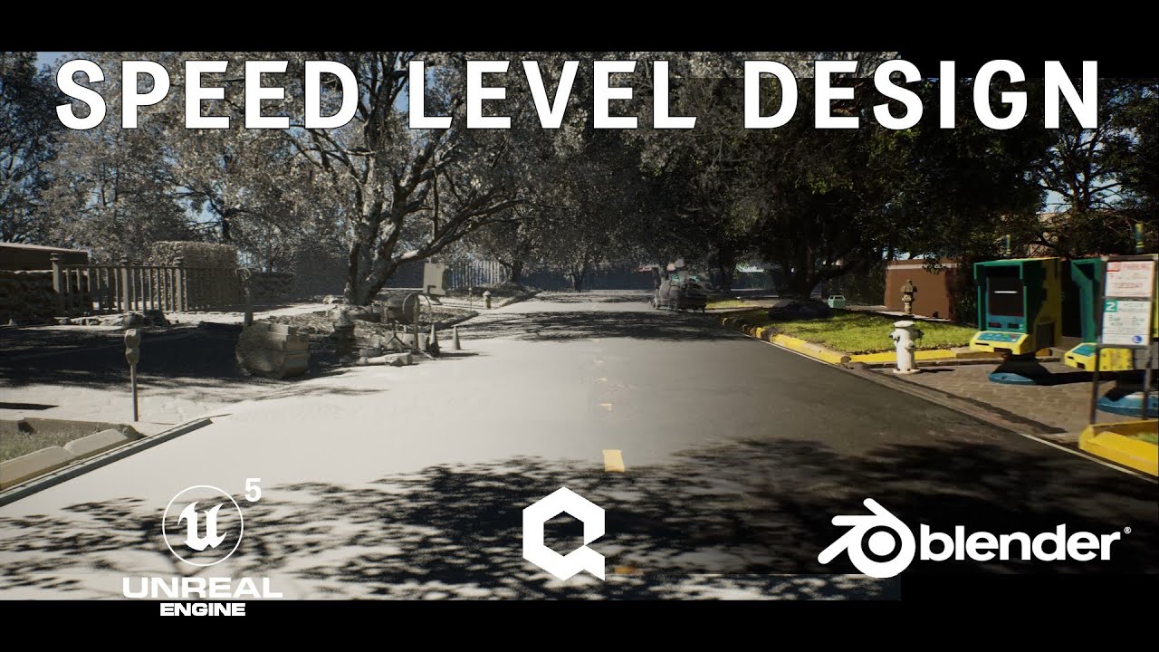 Suburban Street Speed Level Design | Unreal Engine 5 | Blender - YouTube