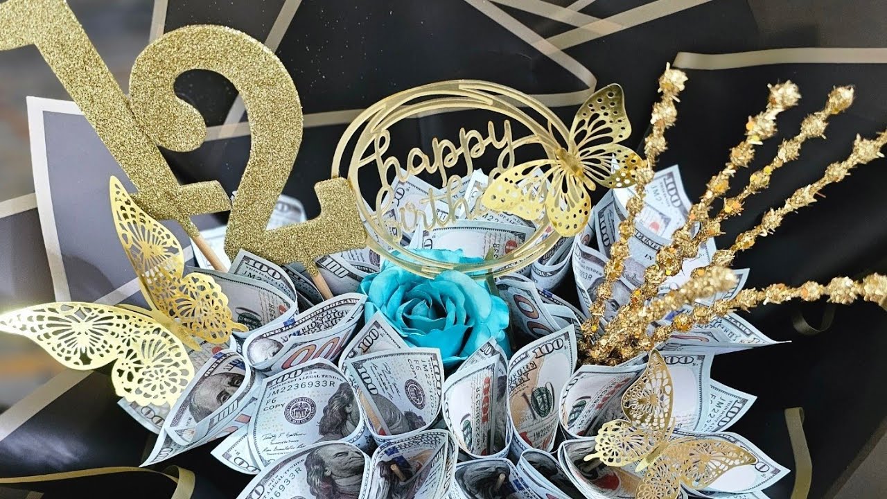 QUICK HOW TO MAKE A MONEY FLOWER BOUQUET TUTORIAL | DIY GIFT MONEY ...