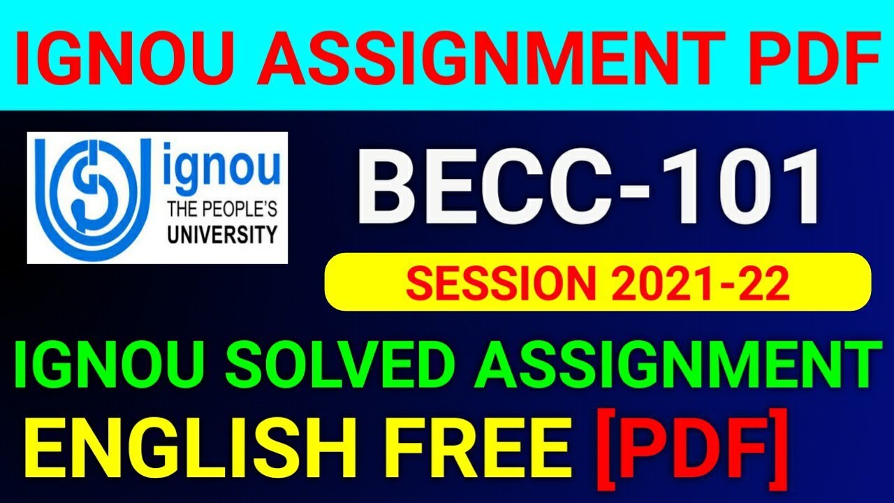 BECC-101 Solved Assignment 2022, BECC 101 Solved Assignment 2021-22 in ...