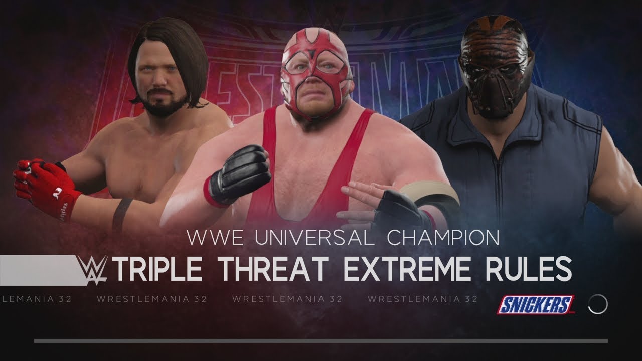 WWE 2K17 - Matanza Cueto vs. AJ Styles vs. Vader Universal Title - YouTube
