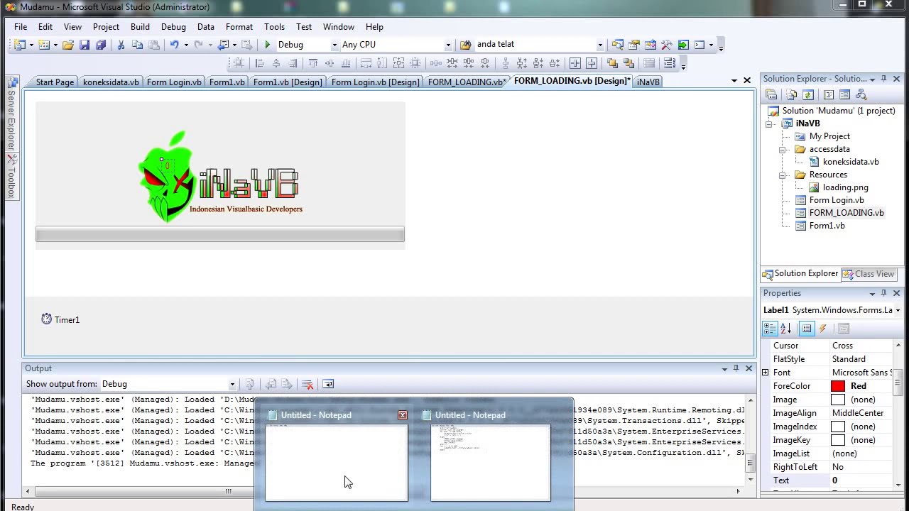 Cara Membuat Menu Loading atau Form Loading di Visualbasic .Net - YouTube
