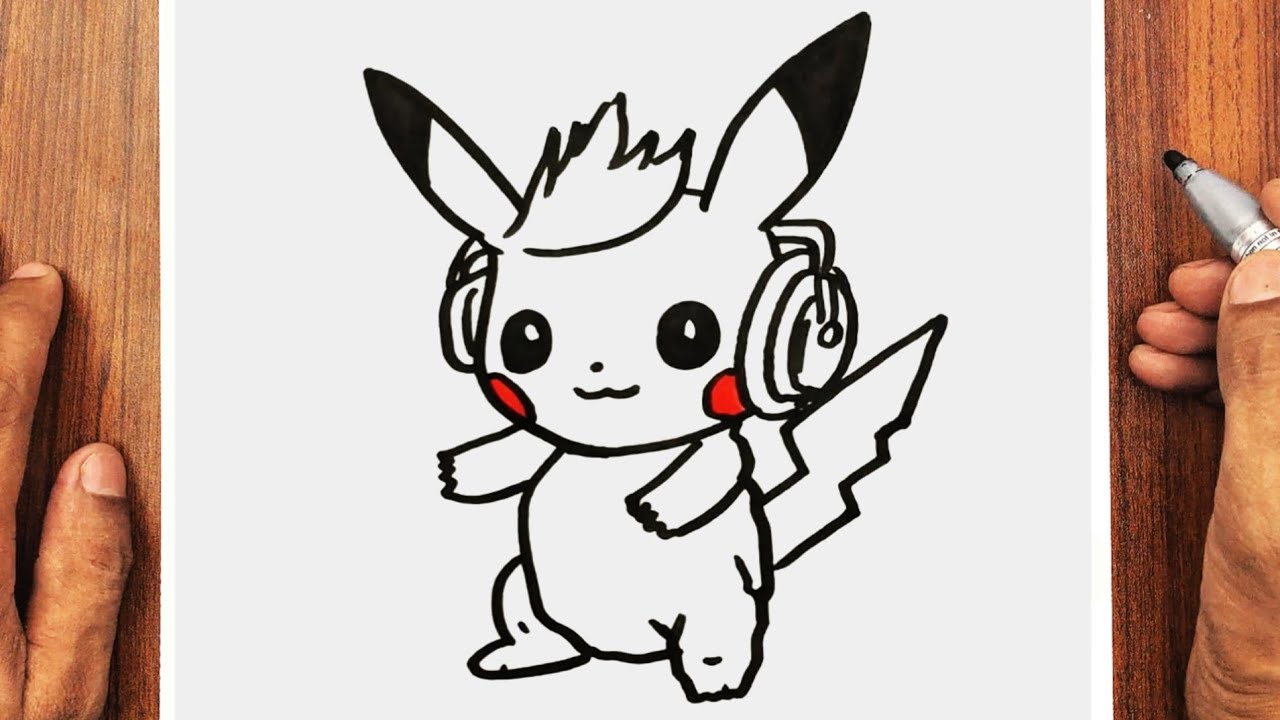 Cómo dibujar Pikachu / Dibujar Pikachu Guía paso a paso | Dibujar ...