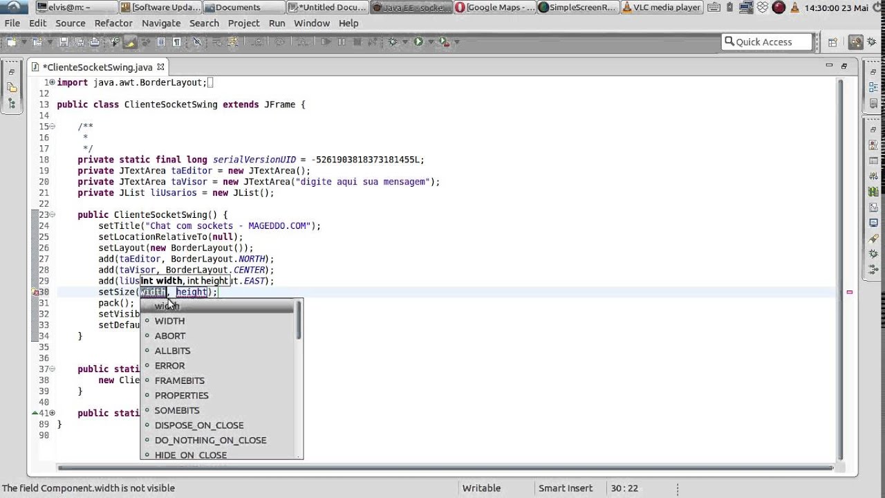 008.1 Criando a tela do chat - Fazendo um chat com sockets java - YouTube