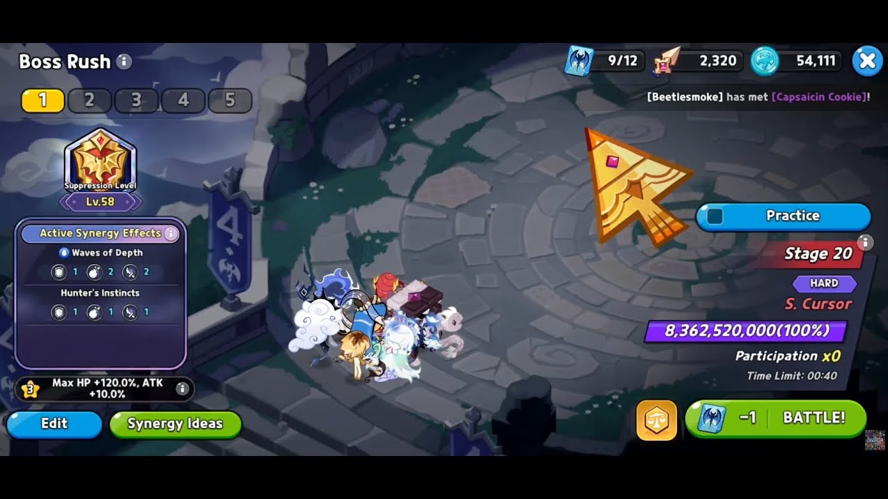 Boss Rush Stage 20: S. Cursor (Hard) - Cookie Run Kingdom - YouTube