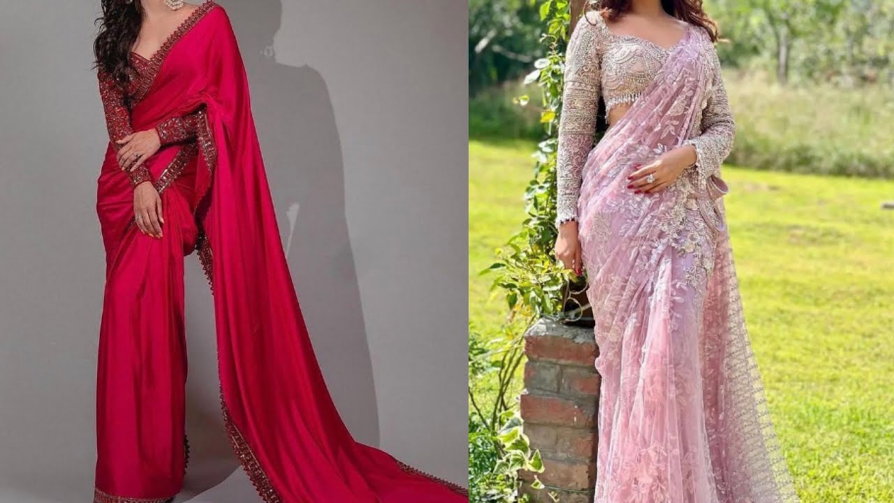 Beautiful & Stylish Saree designs// Saree design ideas 💕💕 - YouTube