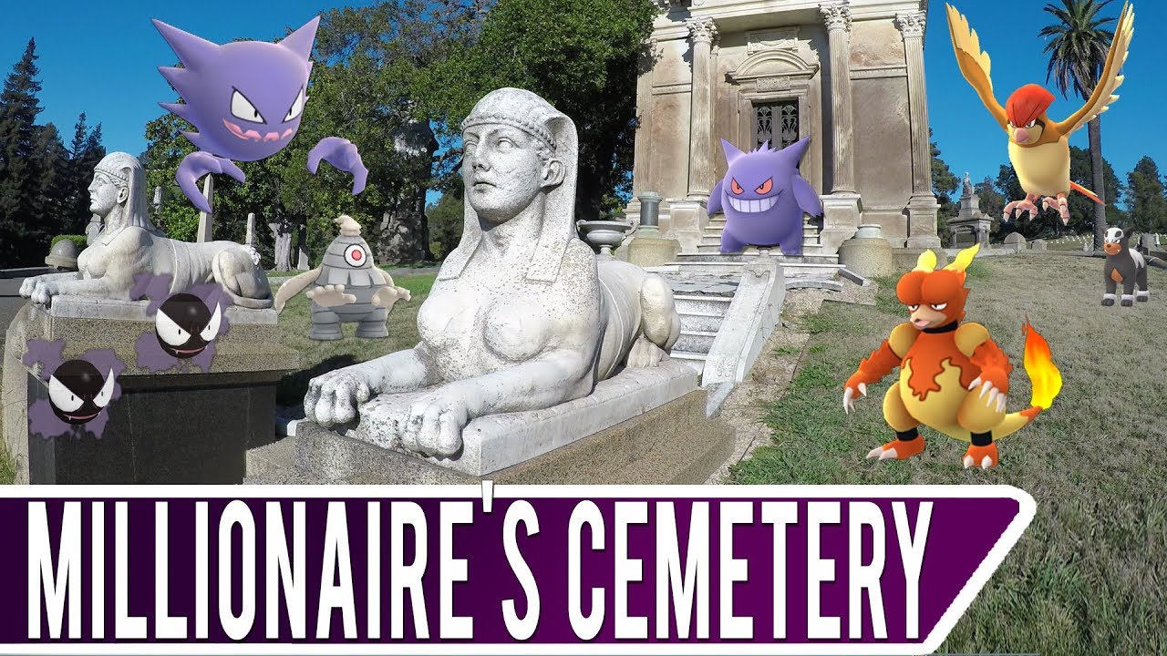 PLAYING POKEMON GO IN A CEMETERY FOR MILLIONAIRES! Destination Pokemon ...