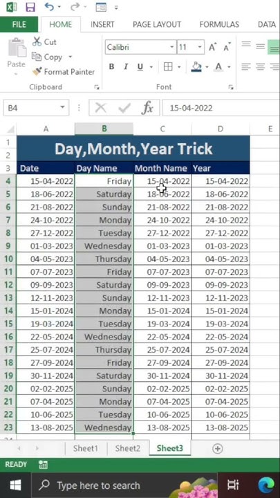 Mastering Date Parsing: How to Find the Day, Month, and Year with Ease #excel #viral #TIS # ...
