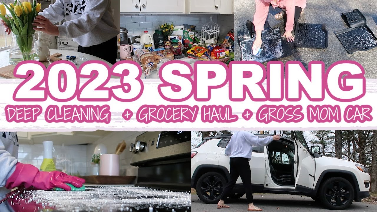 DEEP CLEANING + GROSS MOM CAR CLEAN OUT | GROCERY HAUL | DEEP CLEANING ...