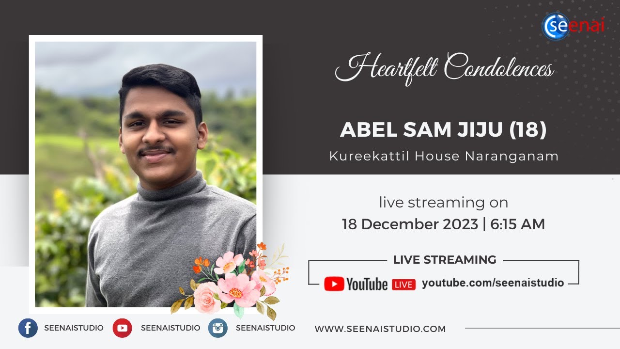 Abel Sam Jiju (Age - 18) Funeral Live | Naranganam | Seenai Studio - YouTube