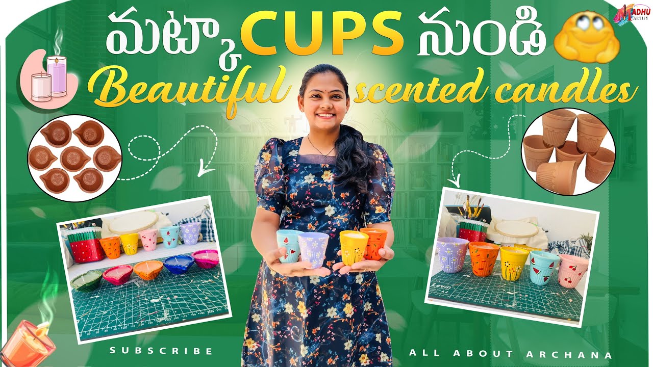 Beautiful DIY Scented candles with waste Matka Cups #trending #diy #new ...