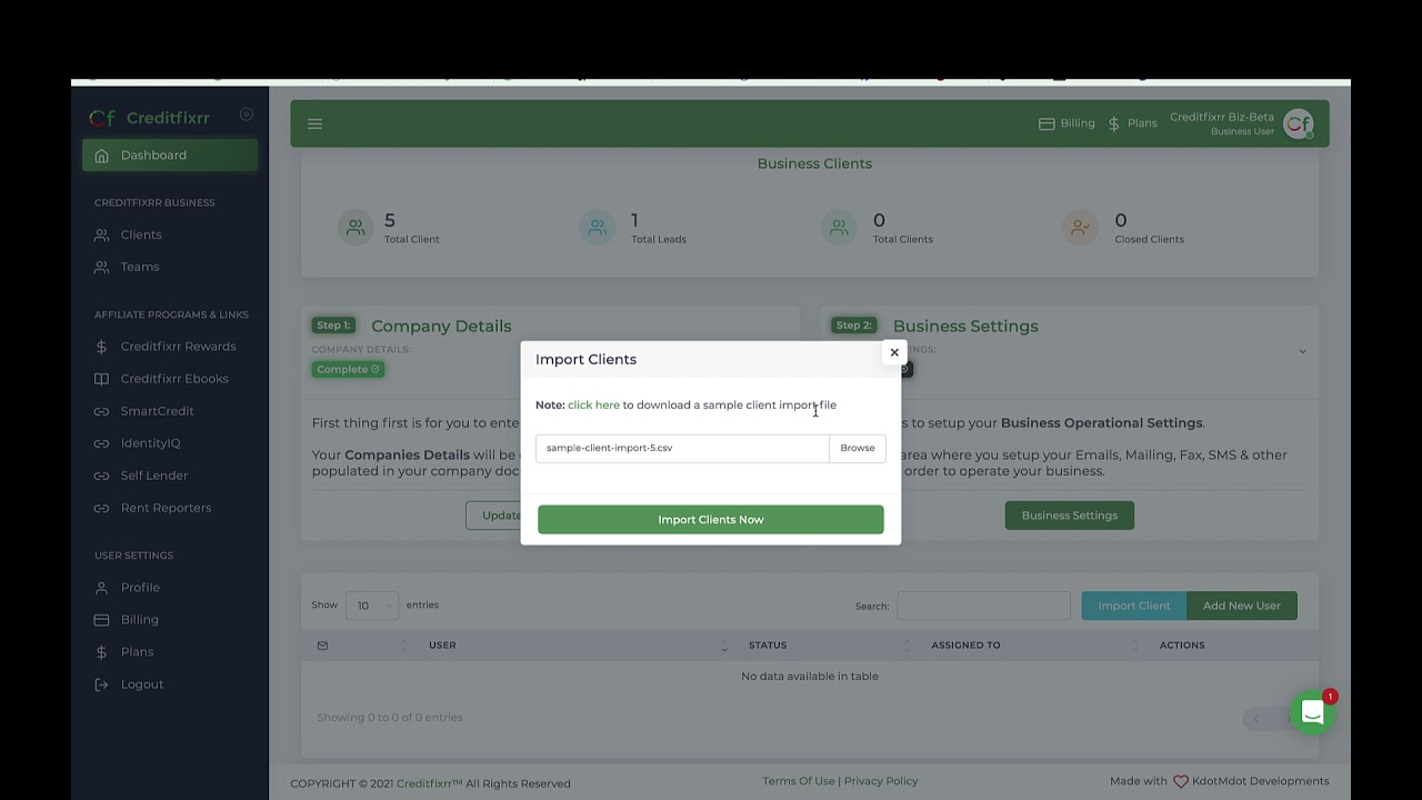 Creditfixrr Business Client Import - YouTube