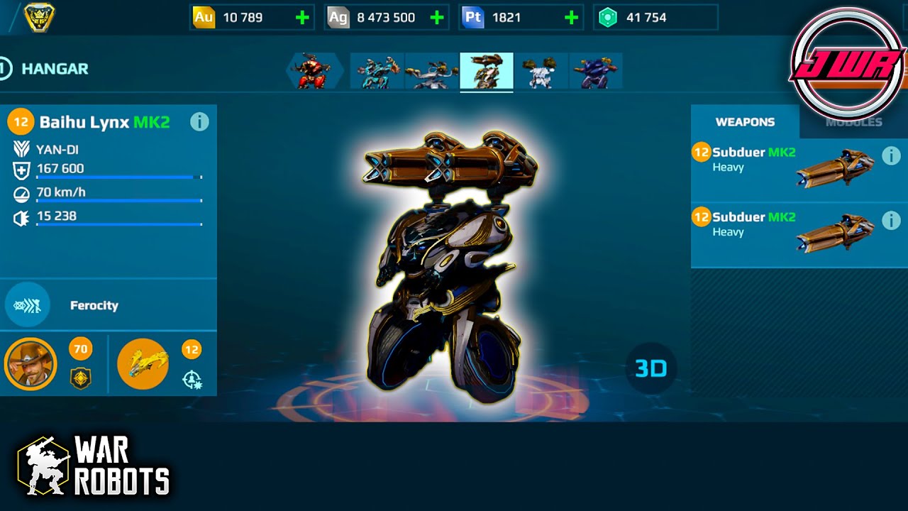 Lynx robot with new Subduer weapons war robots update 9.7 #warrobots ...